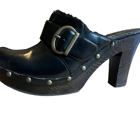 BONGO | Shoes | Bongo Platform Studded Black Clogs Heeled Womens | Poshmark